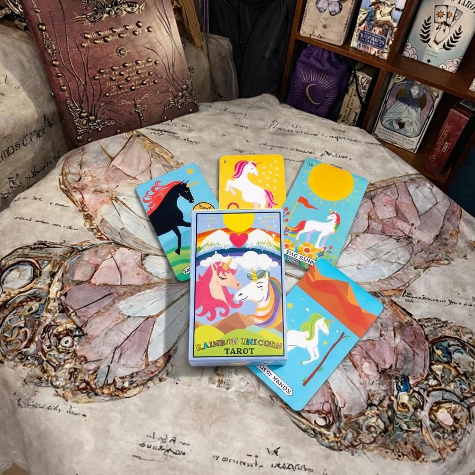 Rainbow Unicorn Tarot Deck, Dreamy Pony Tarot Cards, 10.2x6cm Pocket ...