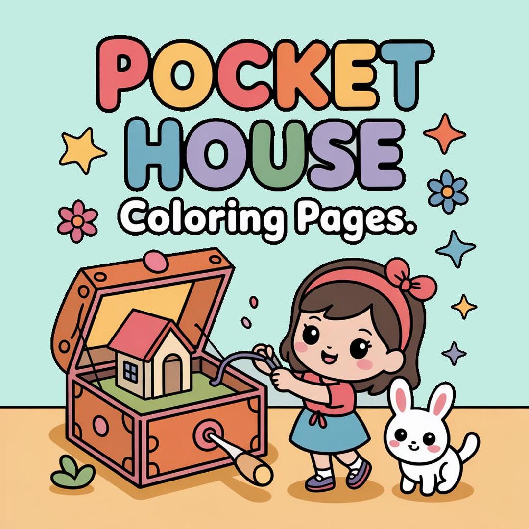 Pocket House Coloring Pages: 100+ Cozy Kawaii Illustrations, Cute ...