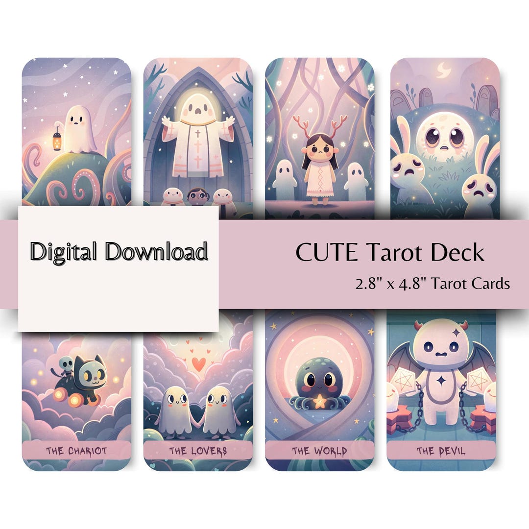 Cute Tarot Deck – Adorable Pastel Tarot Cards | Kawaii Tarot | Digital ...