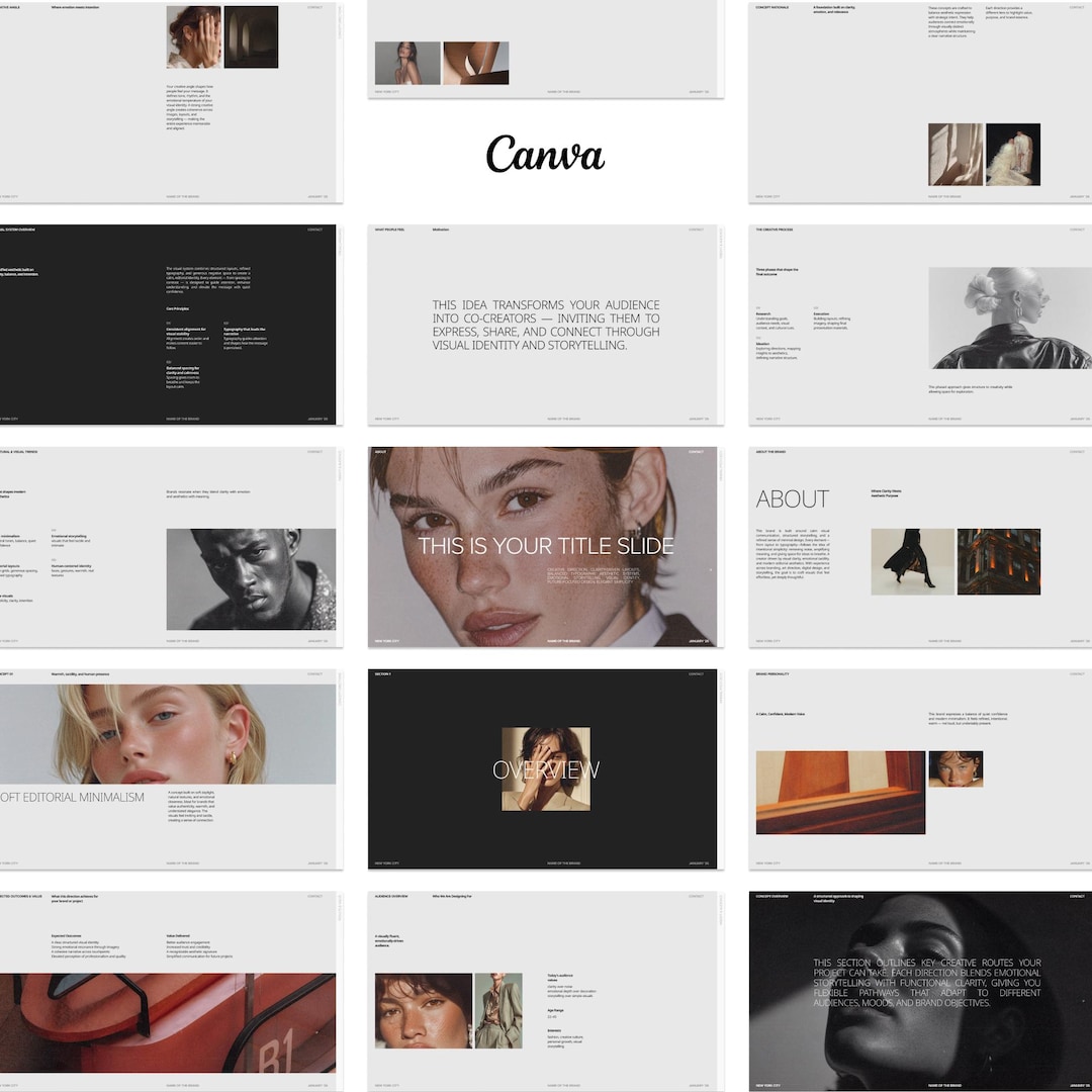 Canva Pitch Deck Template | Slide Deck & Business Proposal | Minimal ...