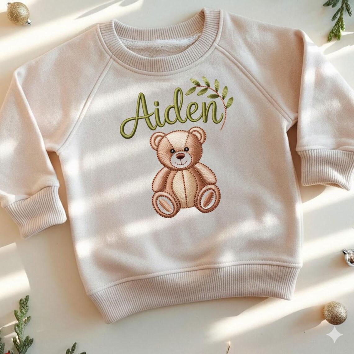 Custom Name Embroidered Bear Machine Embroidery Woodland Custom Design ...