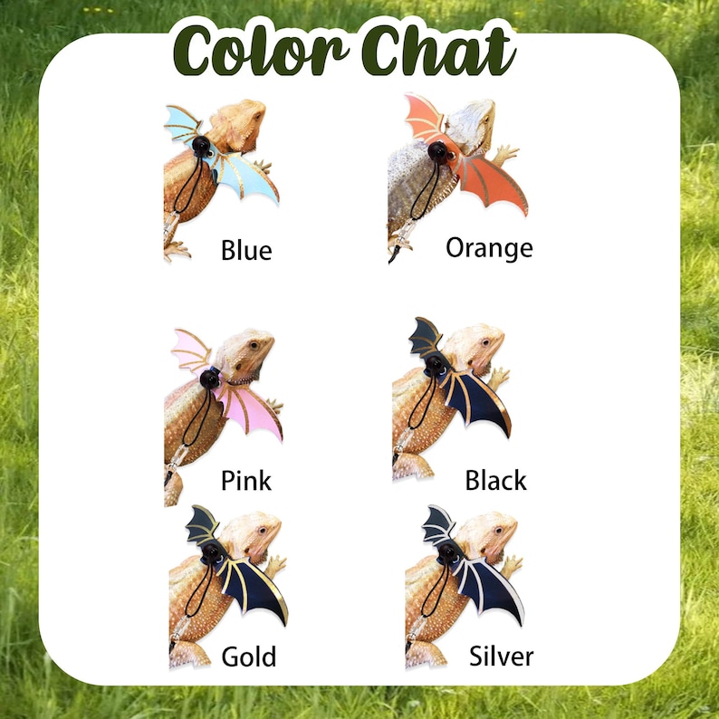 Lizard Leather Colorful Winged Chest Harness, Reptile Leash/sling ...