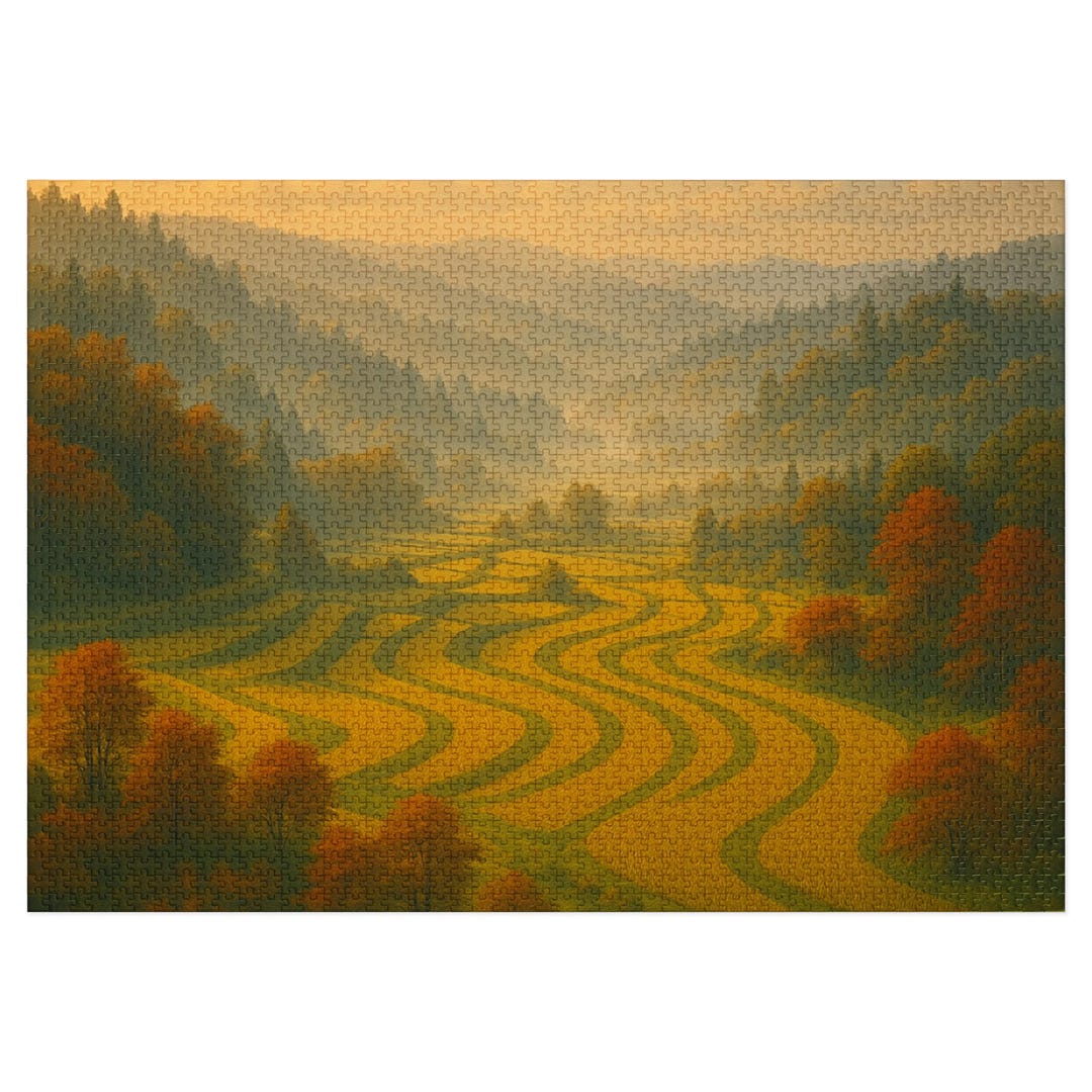 Japanese Autumn Rice Terraces Jigsaw Puzzle With Tin Case, Quiet ...
