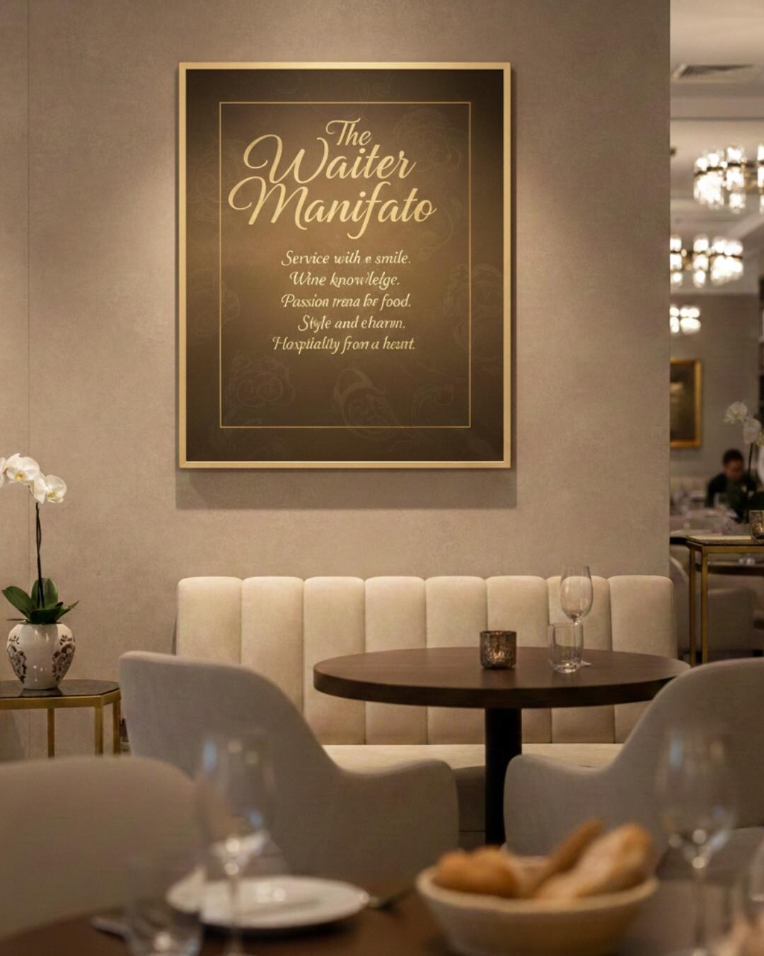 Waiter Manifesto • Restaurant Staff Training Poster • Hospitality Wall ...