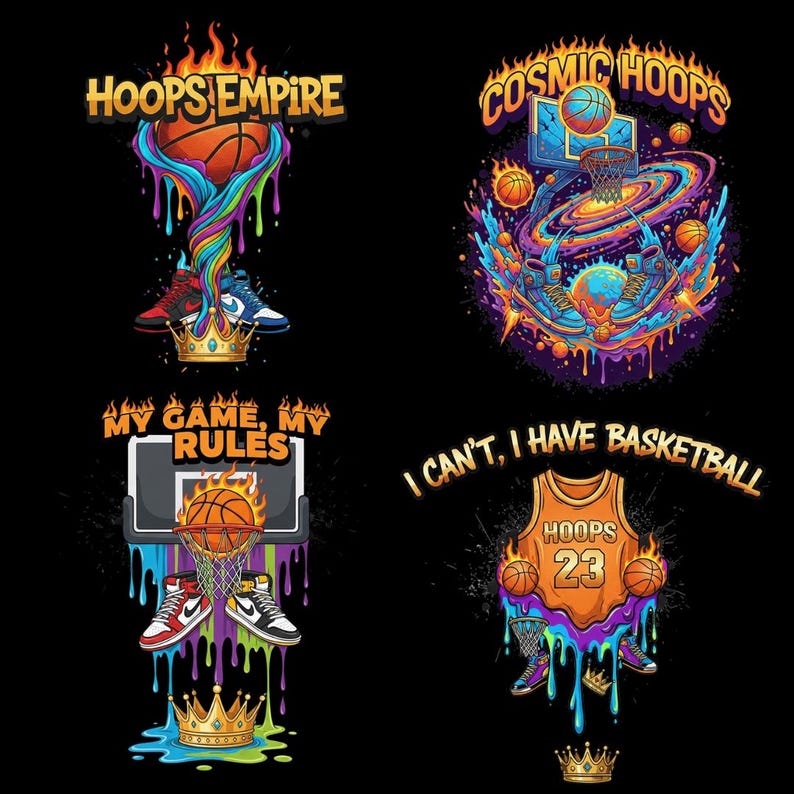 16 Graffiti Basketball Drip PNG Bundle 2026 | Sublimation Clipart ...