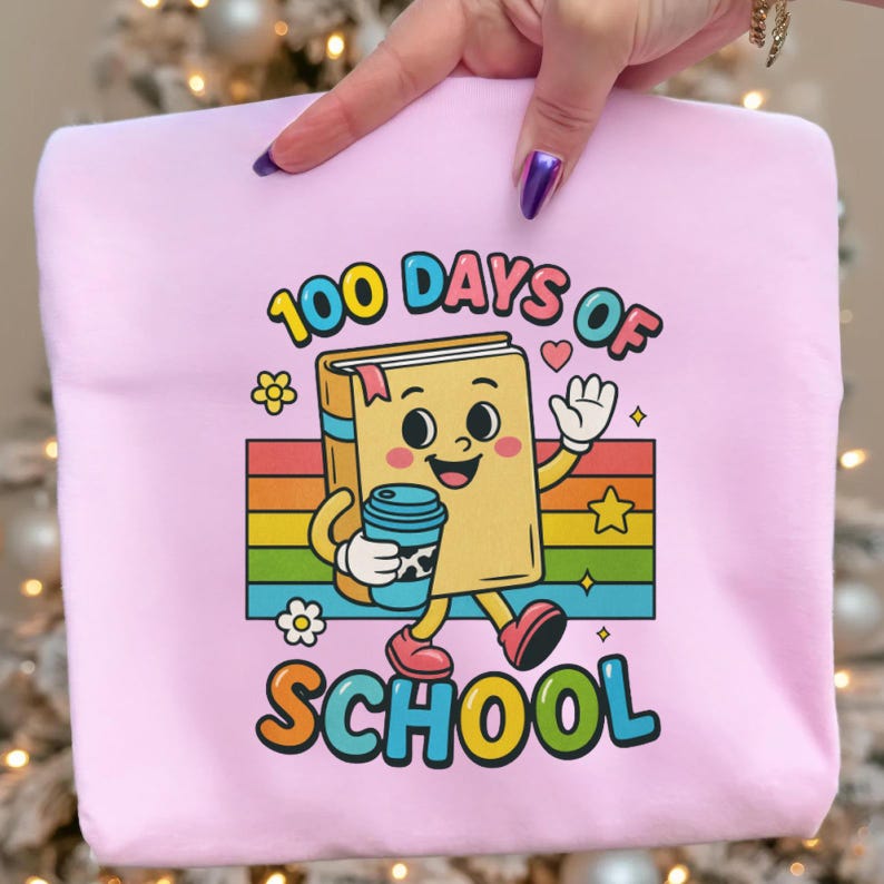 100 Days of School Book Character PNG, Cute Teacher Student Design ...