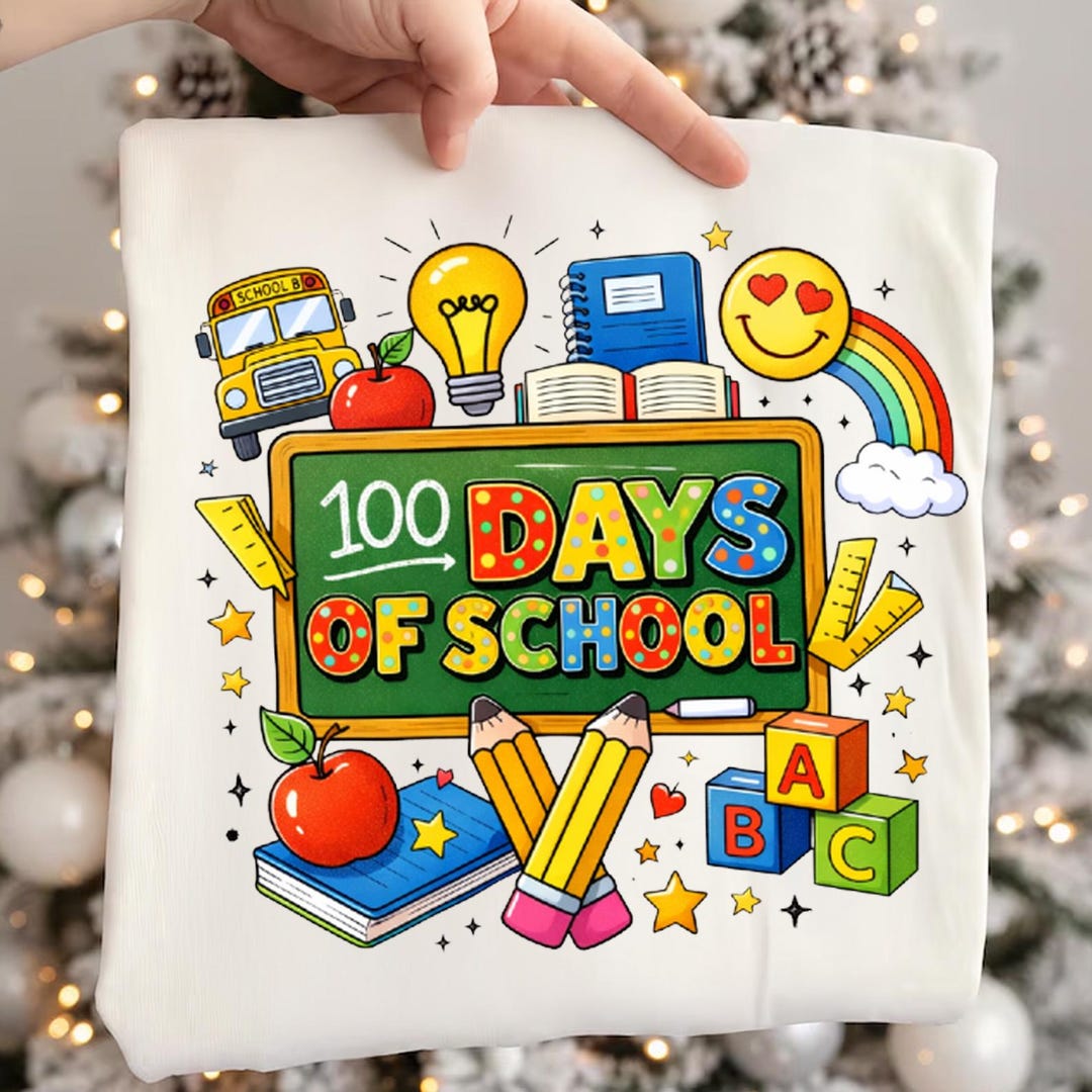 100 Days of School Chalkboard Design PNG, Fun Teacher Student Shirt ...