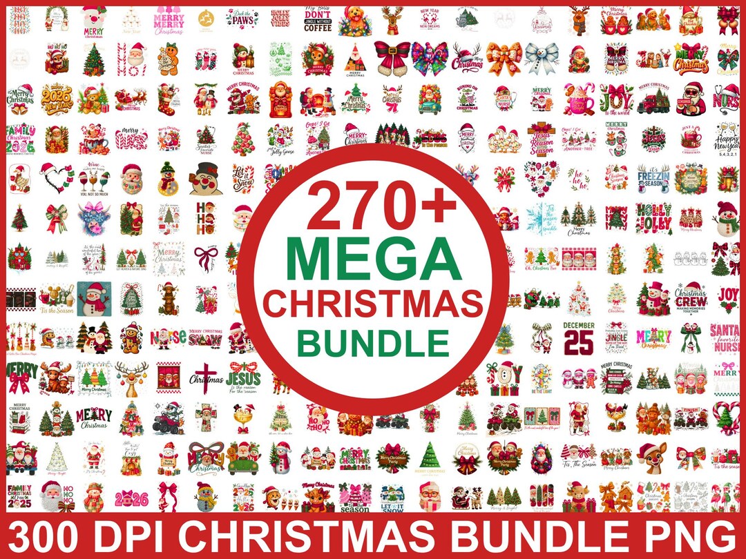 270+ Christmas Bundle Png, Merry Christmas Png, Christmas Png, Santa ...