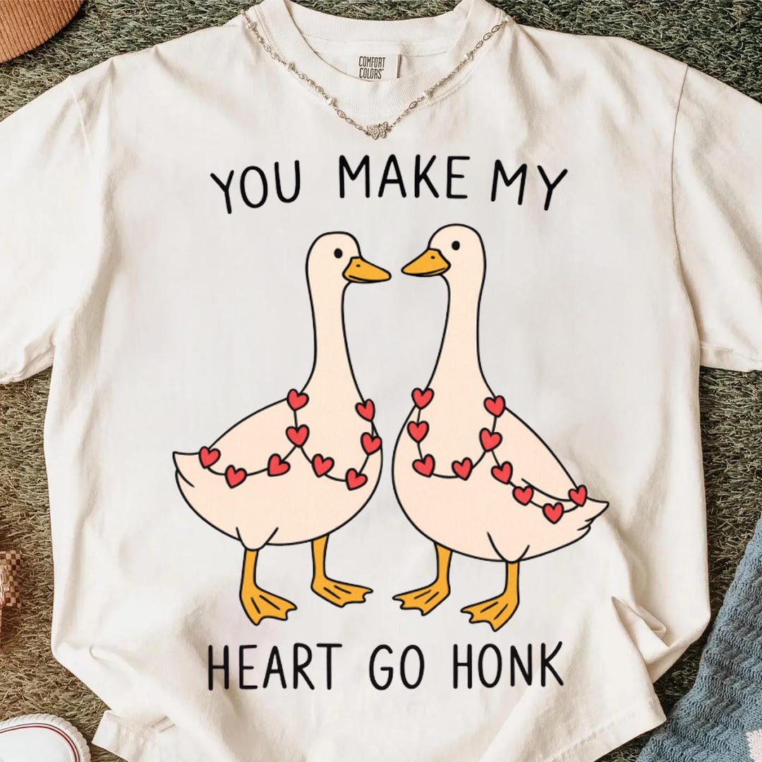 You Make My Heart Go Honk Ducks Love Valentine Sublimation Design Cute ...
