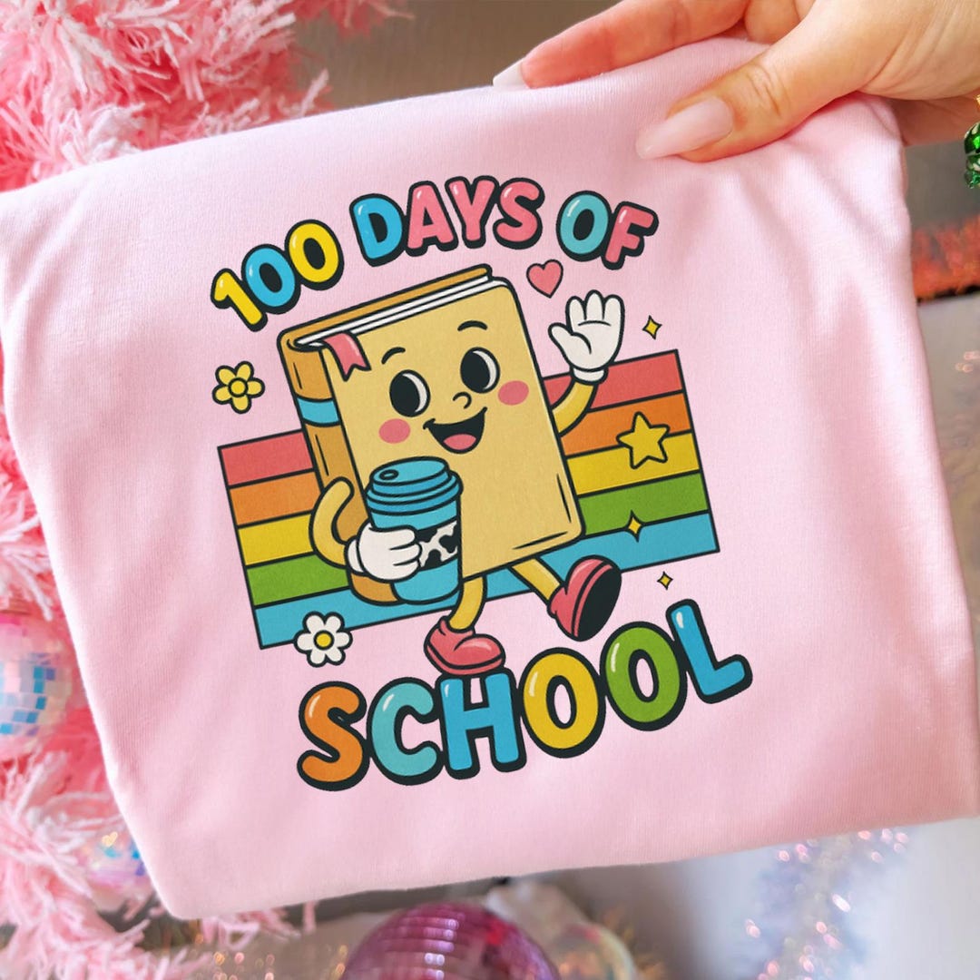 100 Days of School Book Character PNG, Cute Teacher Student Design ...