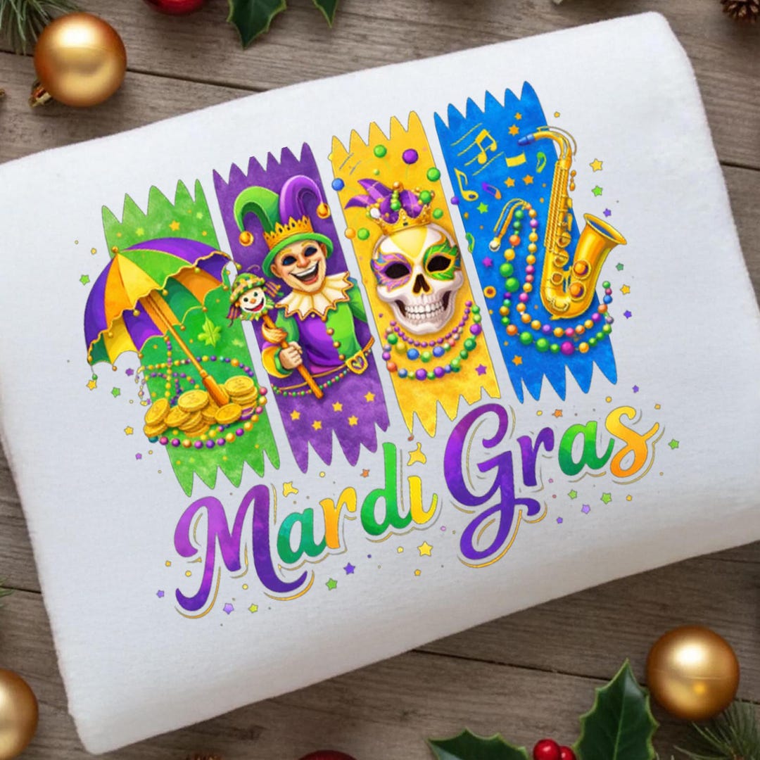 Vibrant Mardi Gras PNG Design, Colorful Carnival Fence Panels, Festive ...
