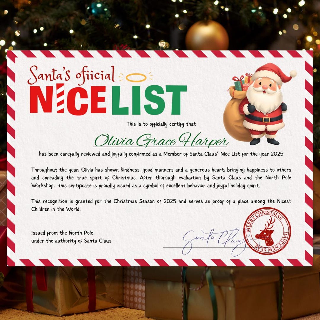 Editable Santa Letters - Naughty & Nice Personalized Christmas Letter ...