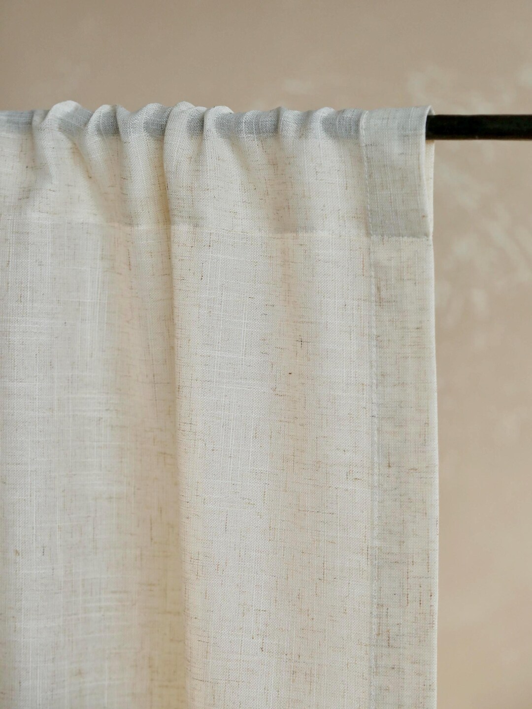 Isaman Linen Blend Sheer Curtain (1 PC), Light Airy Breathable Textured ...
