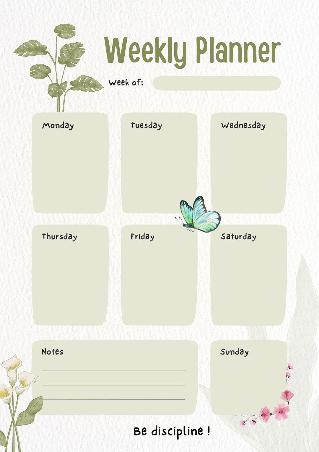 Minimalist Aesthetic Weekly Planner Printable PDF Pink Soft Neutral ...
