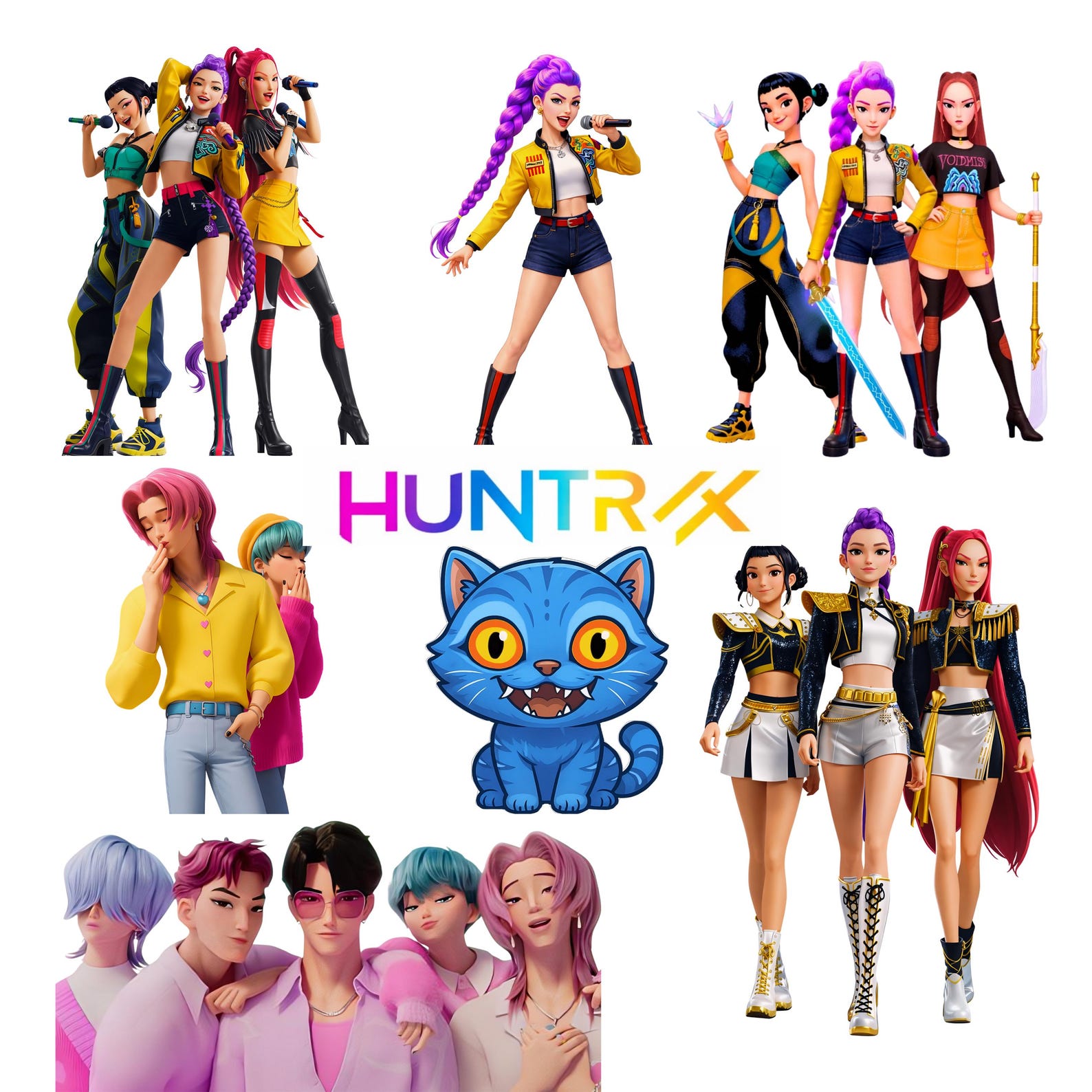 Kpop Demon Hunters PNG , Kpop Idol Group Shirt, Huntrix Png Design ...