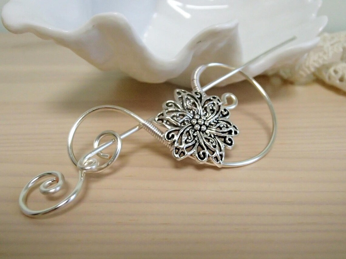 Flower Brooch Pin, Shawl Pin, Scarf Pin, Sweater Brooch, Knitting ...