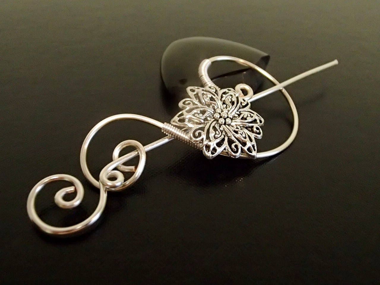 Flower Brooch Pin, Shawl Pin, Scarf Pin, Sweater Brooch, Knitting ...