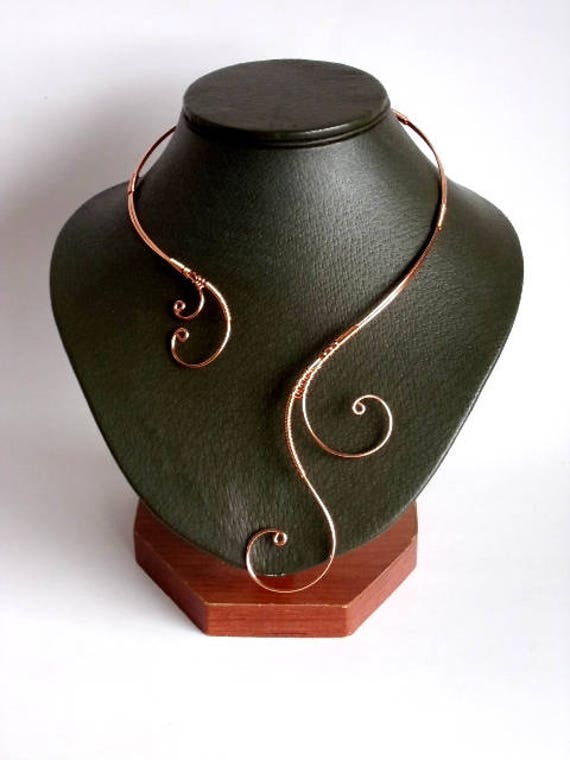 Wire Necklace Copper Necklace Collar Necklace Statement - Etsy