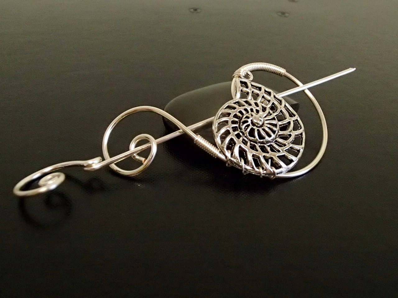 Silver Shell Brooch Shawl Pin Scarf Pin Sweater Brooch | Etsy