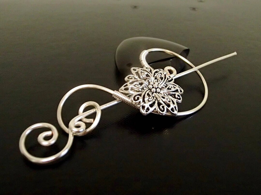 Flower Brooch Pin, Shawl Pin, Scarf Pin, Sweater Brooch, Knitting ...