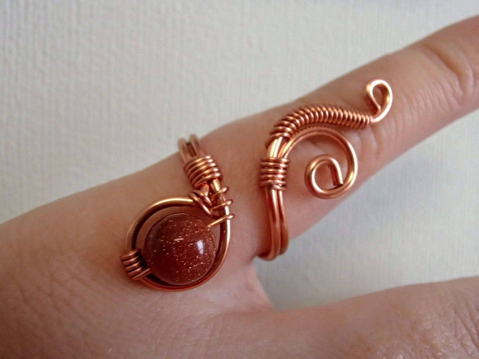 Adjustable wire Ring Goldstone Ring Copper Ring Wire | Etsy