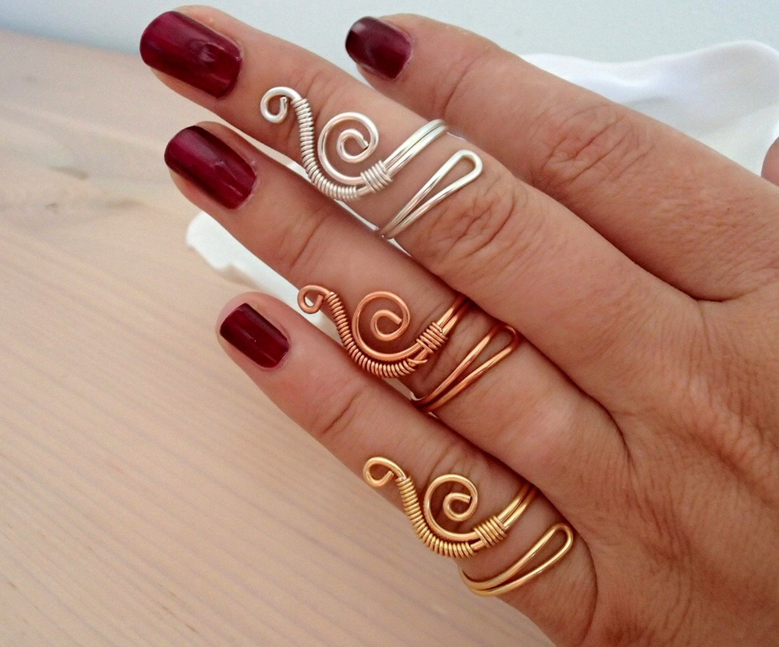 Adjustable Wire Ring, Silver Ring, Copper Ring, Gold Ring, Wire Wrapped ...