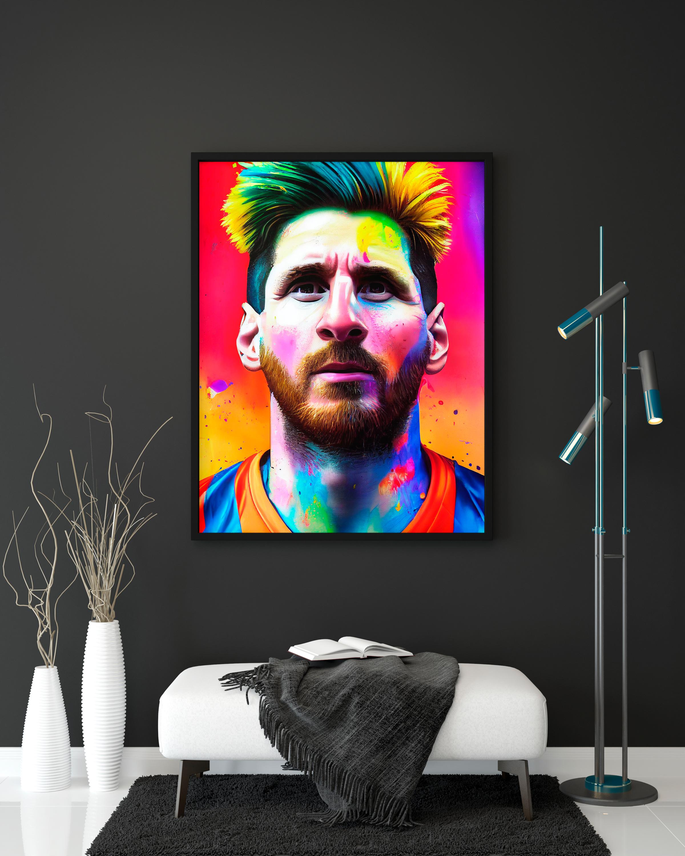 Lionel Messi Vibrant Pop Art Portrait – Digital Download, Modern ...