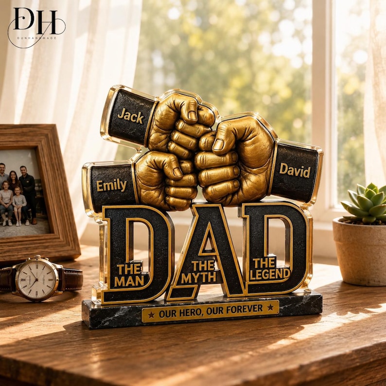Personalized Dad Acrylic Plaque, Custom Kids Names, the Man Myth Legend ...