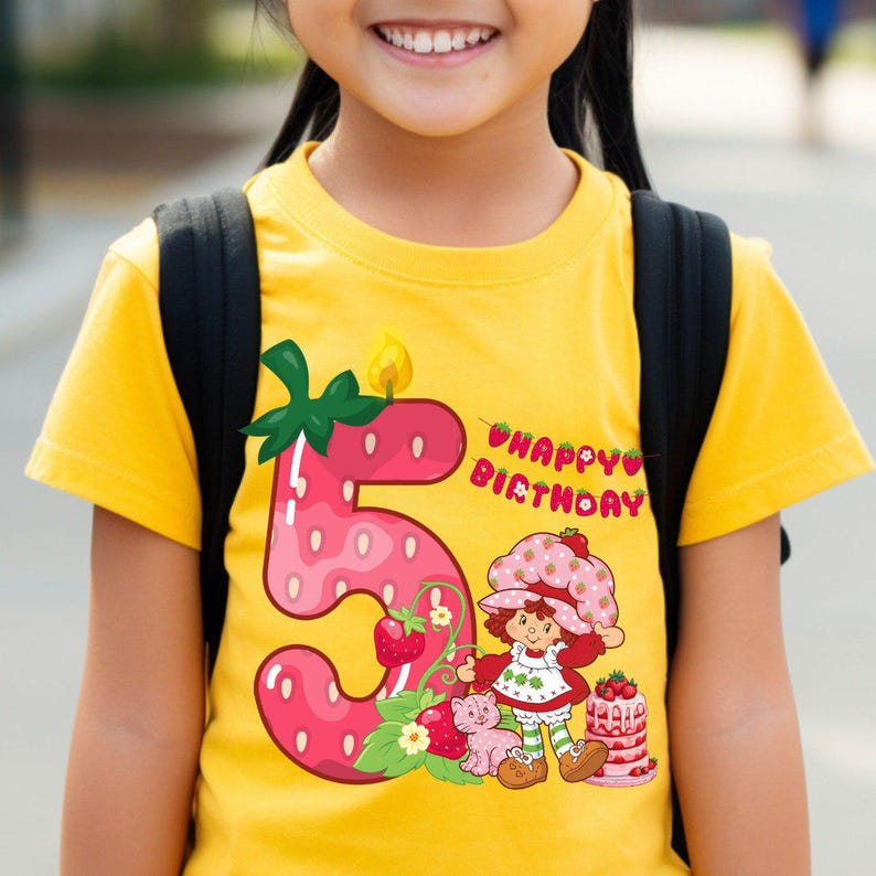 Strawberry Shortcake Birthday Numbers – Pink Candle Clipart (digital ...