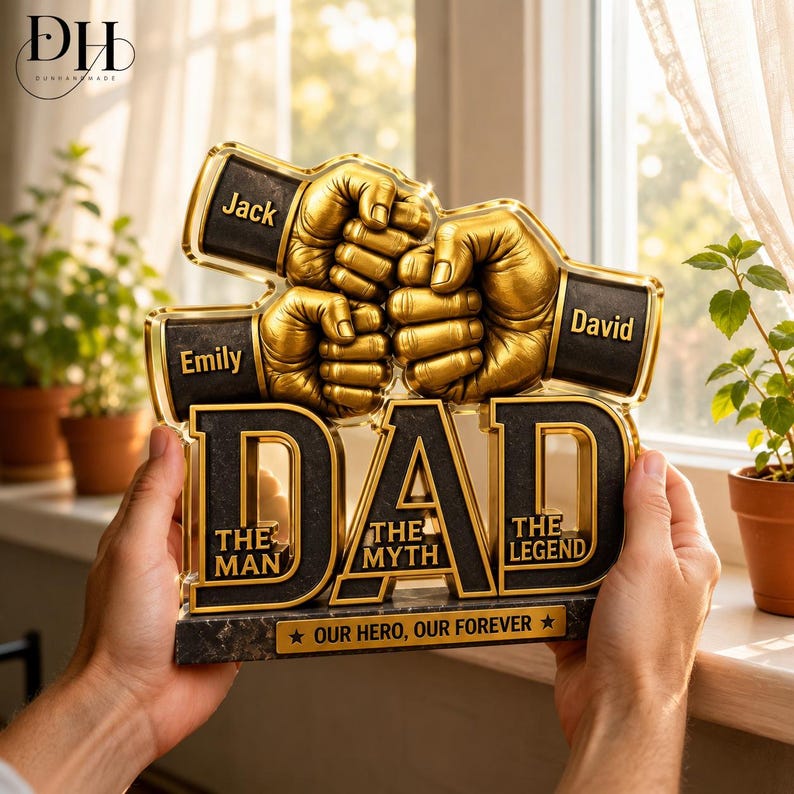 Personalized Dad Acrylic Plaque, Custom Kids Names, the Man Myth Legend ...