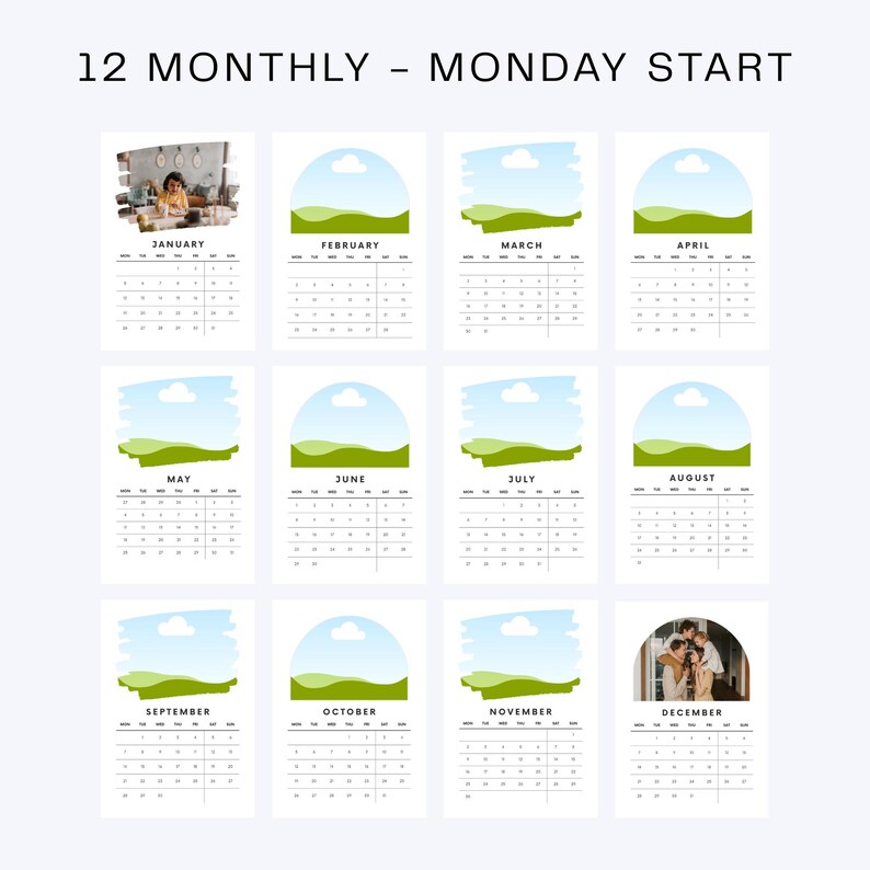 2026 Custom Photo Calendar | Editable Canva Template | Minimalist Desk ...