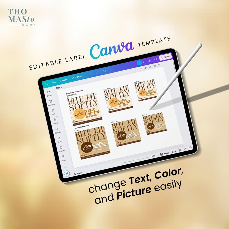 Editable Cookie Label Bundle | Canva Template for Homemade Cookie ...