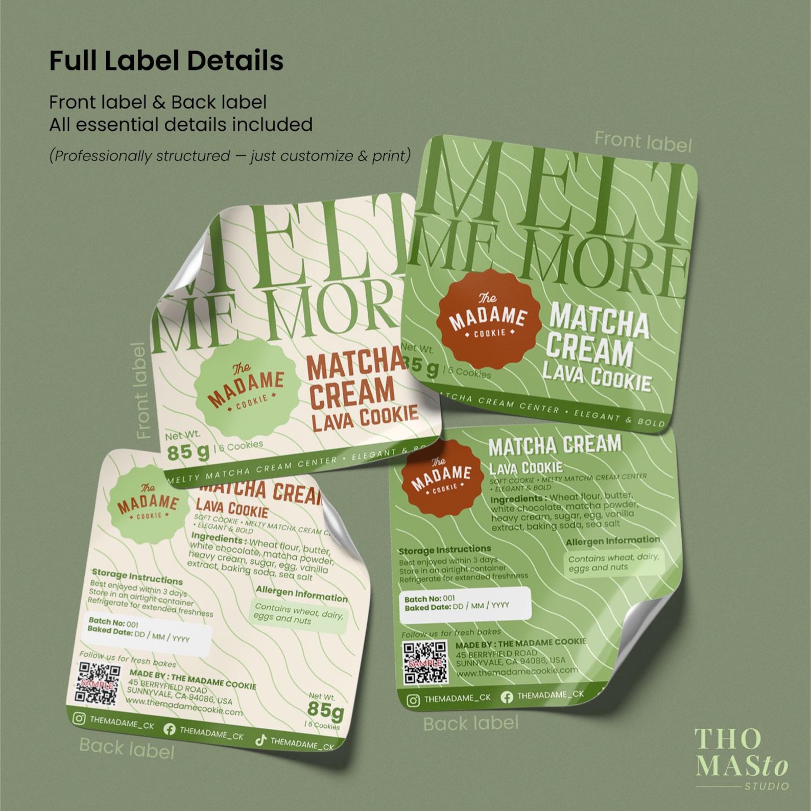 Editable Cookie Label Bundle | Canva Template for Homemade Cookie ...