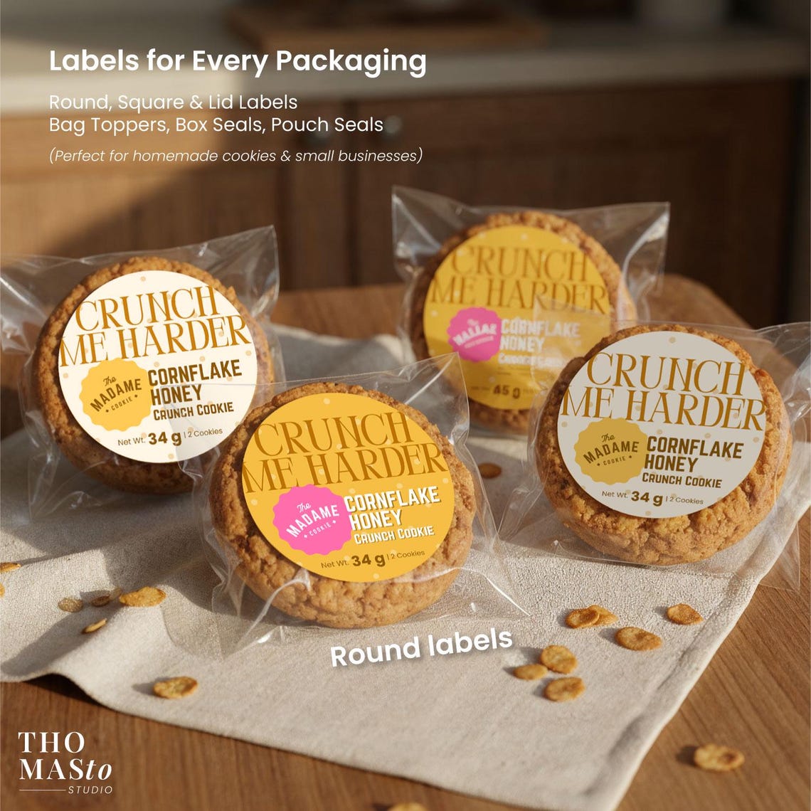 Editable Cookie Label Bundle | Canva Template for Homemade Cookie ...