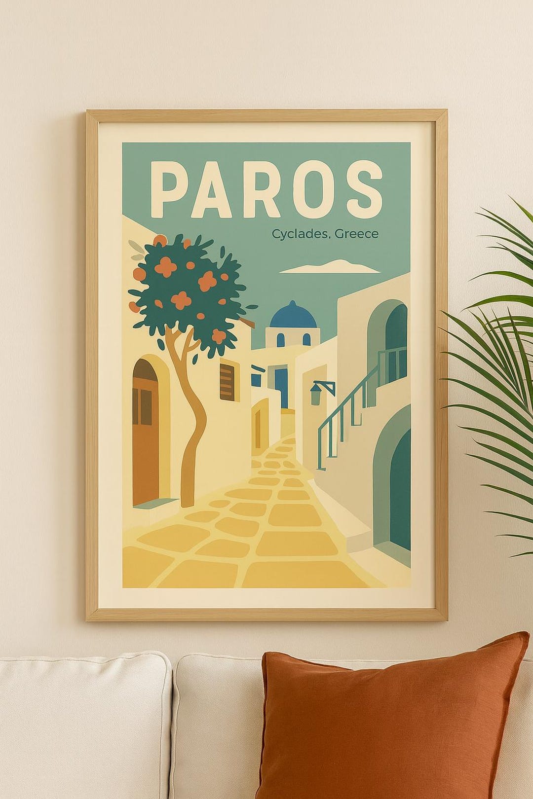 Paros Travel Poster | Mid-century Modern Greece Art (digital Download ...