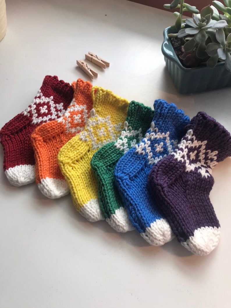 Rainbow Mini Stockings Set of 6 | Etsy