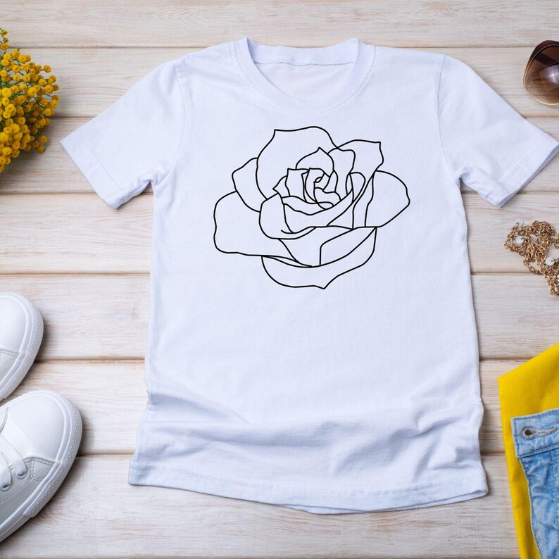 Rose Outline Svg Bundle, Rose Line Art Svg, Floral Outline Clipart ...