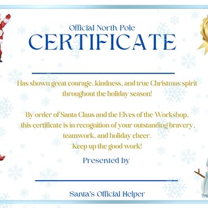 Elf Certificate From the North Pole | Printable Santa Letter | Kids ...