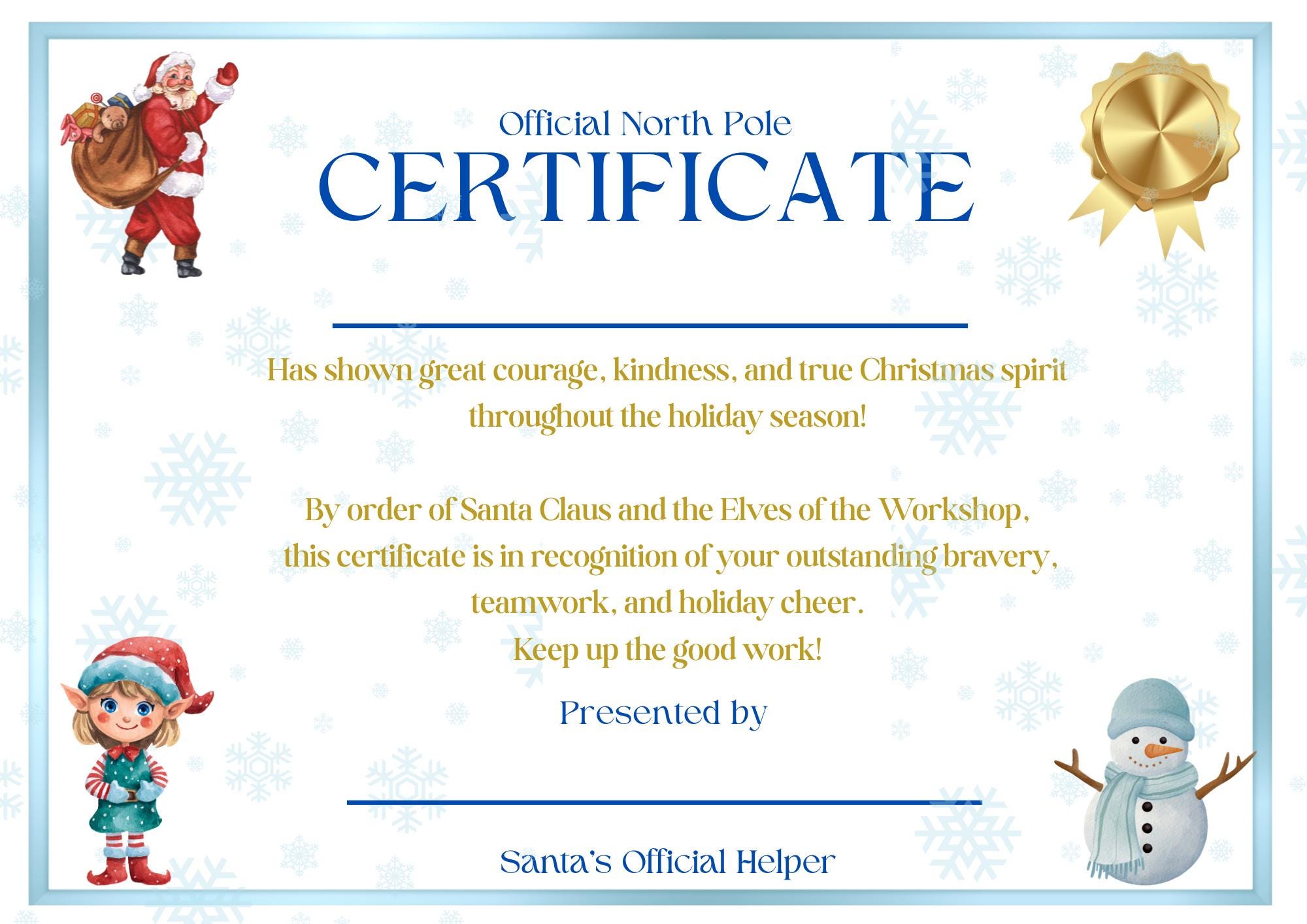 Elf Certificate From the North Pole | Printable Santa Letter | Kids ...