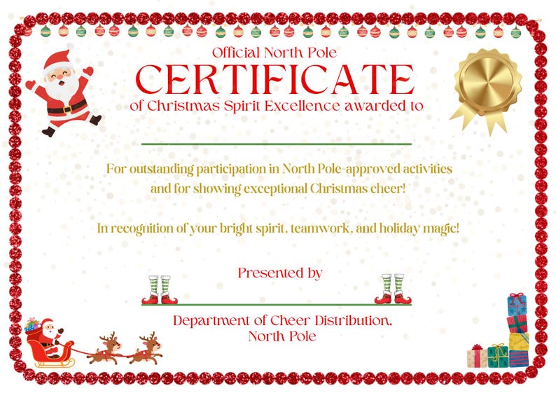 Elf Certificate From the North Pole | Printable Santa Letter | Kids ...