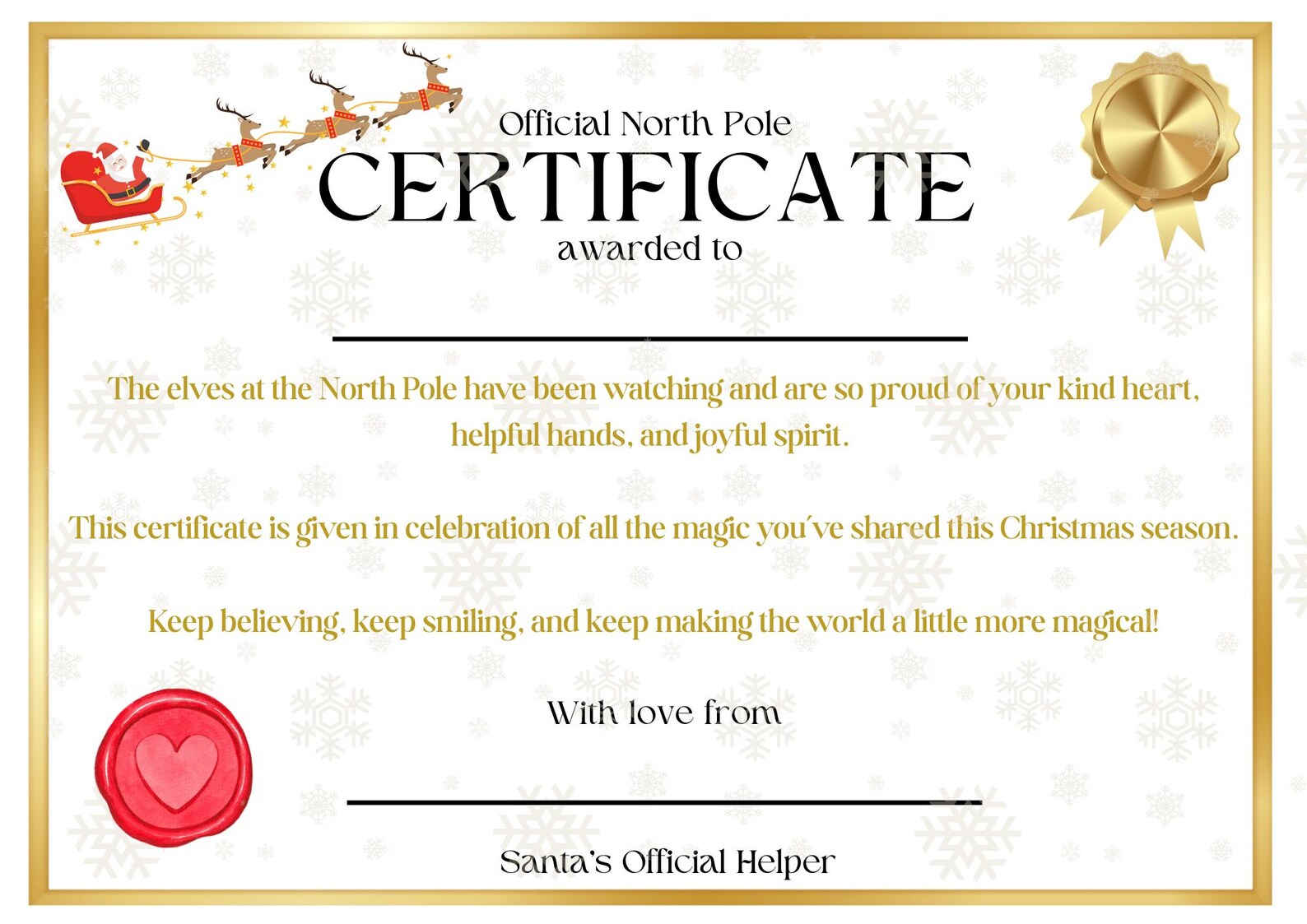 Elf Certificate From the North Pole | Printable Santa Letter | Kids ...