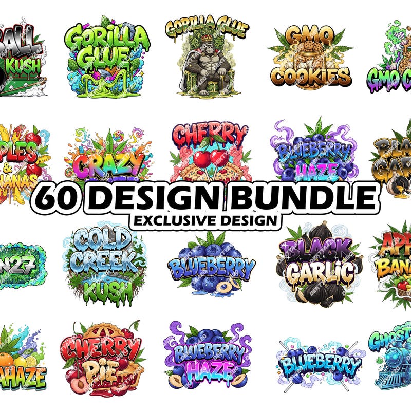 Strain Name Stickers - Etsy