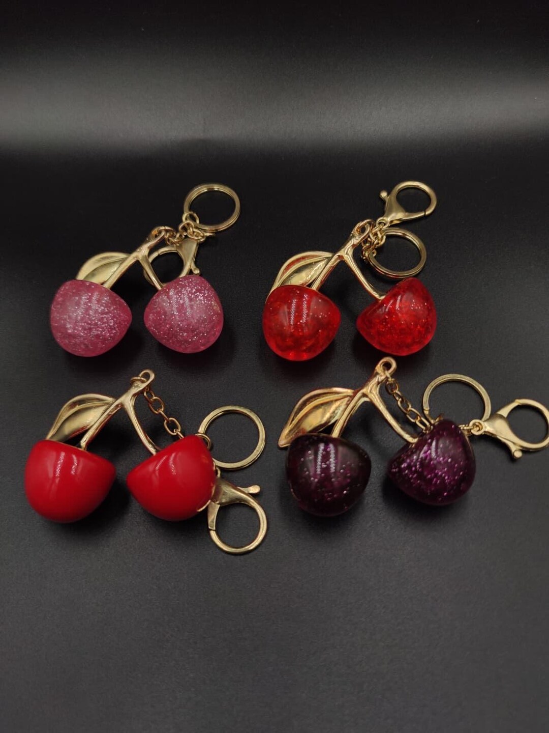 Cherry Keychain: Four Color Options - Etsy
