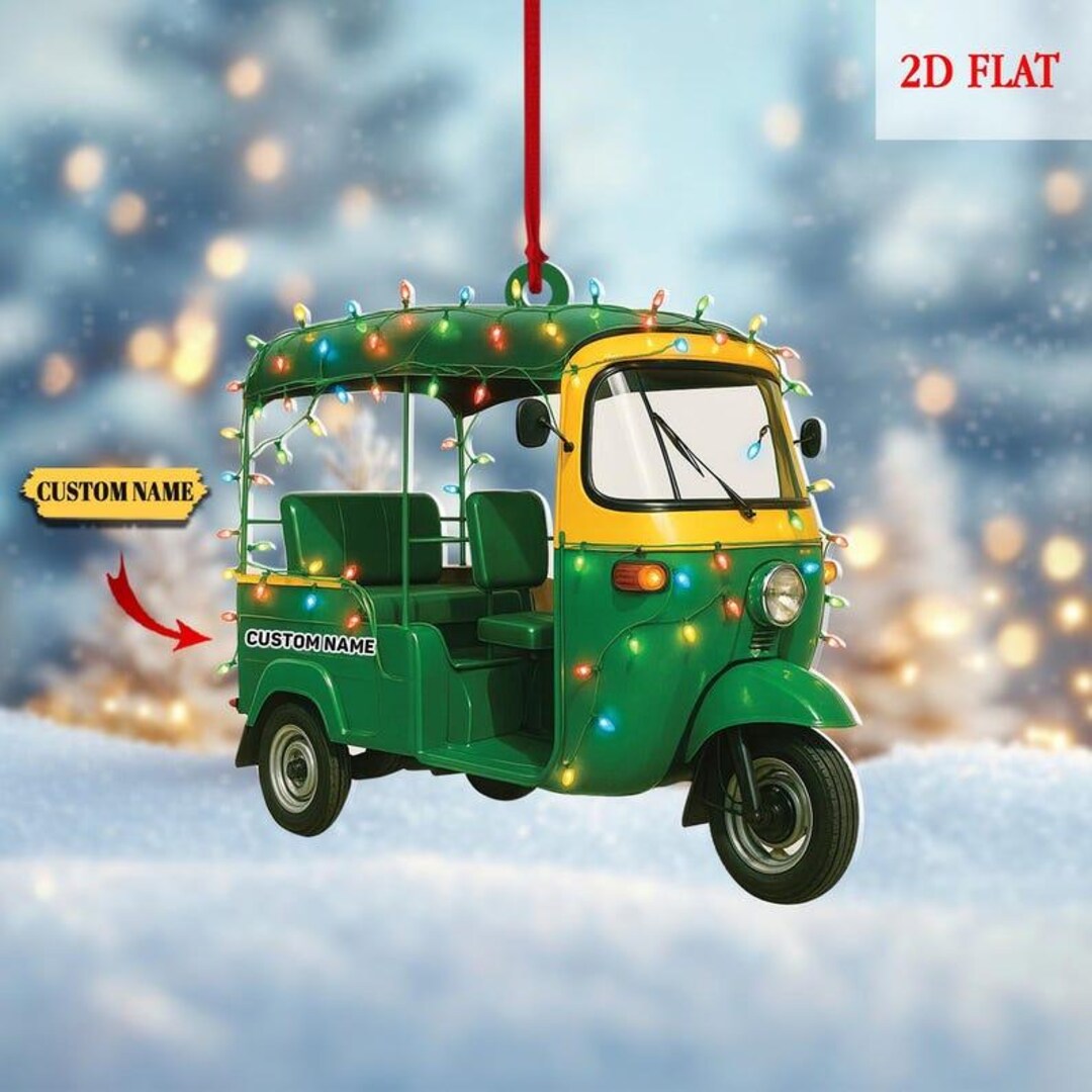 Personalized Tuk Tuk Ornament, Custom Name Auto Rickshaw Christmas ...