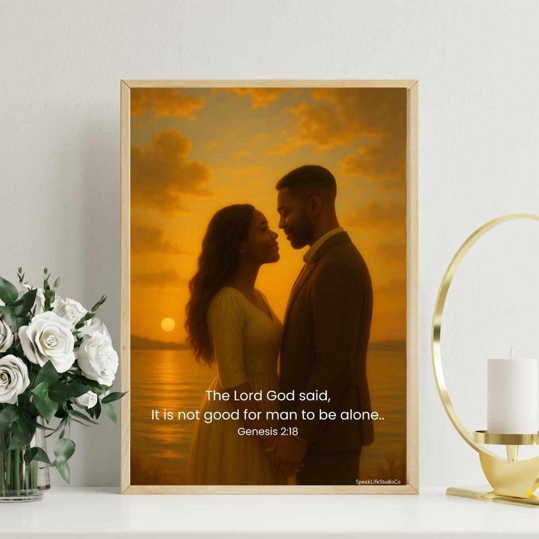 Christian Wall Art | Marriage Scripture Gift | Faith-based Couple Print ...