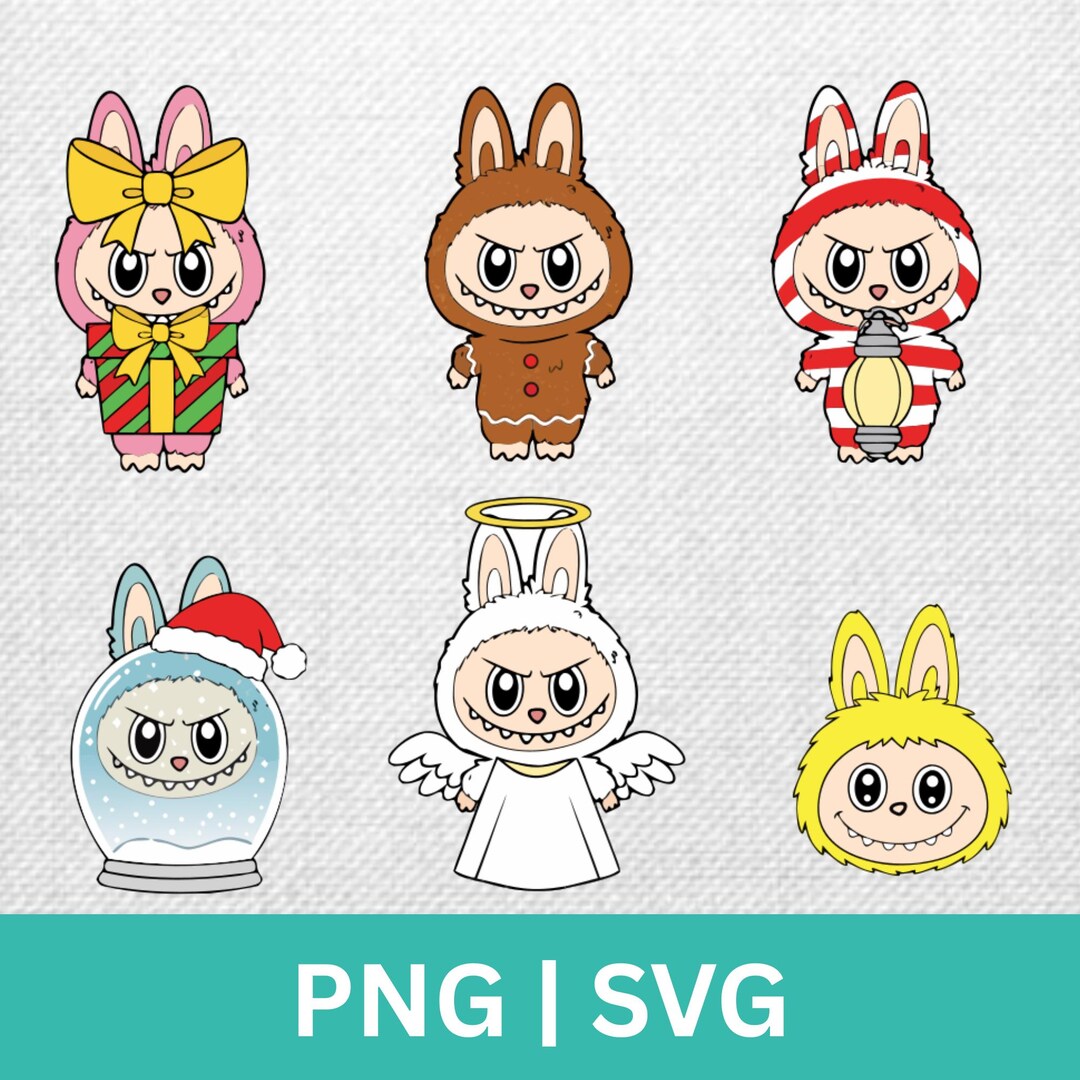 Labubu SVG Bundle | Cute Labubu Designs SVG PNG | Kawaii Labubu Clipart ...