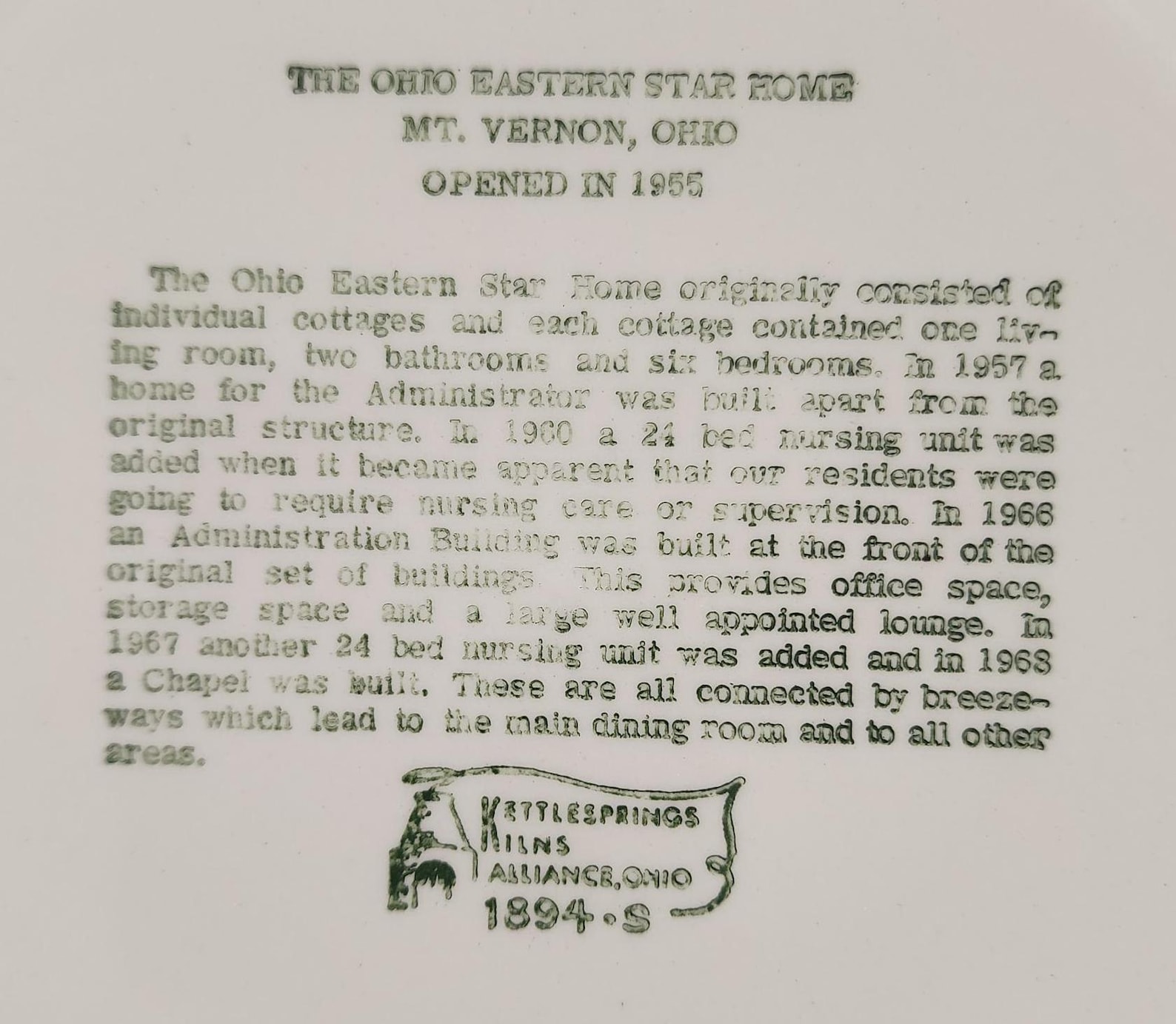 Vintage Ohio Eastern Star Home Decorative Plate Mt. Vernon Ohio - Etsy