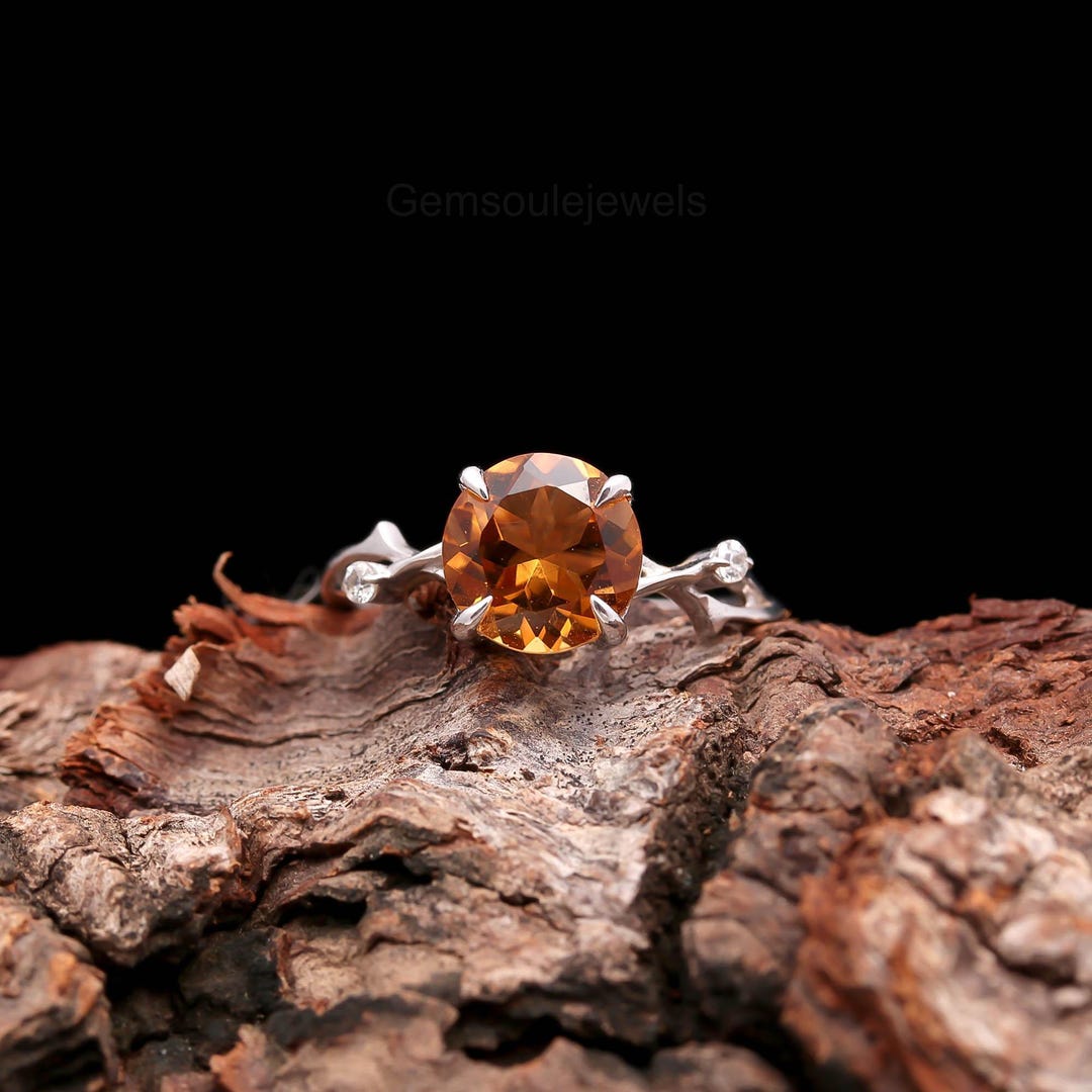 Citrine Ring 925 Sterling Silver November Birthstone Jewelry, Dainty ...