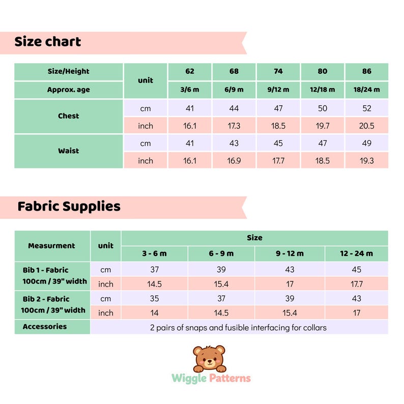 Baby Bib Sewing Pattern PDF | Mix & Match Bib Pattern | 6 Bib Styles ...