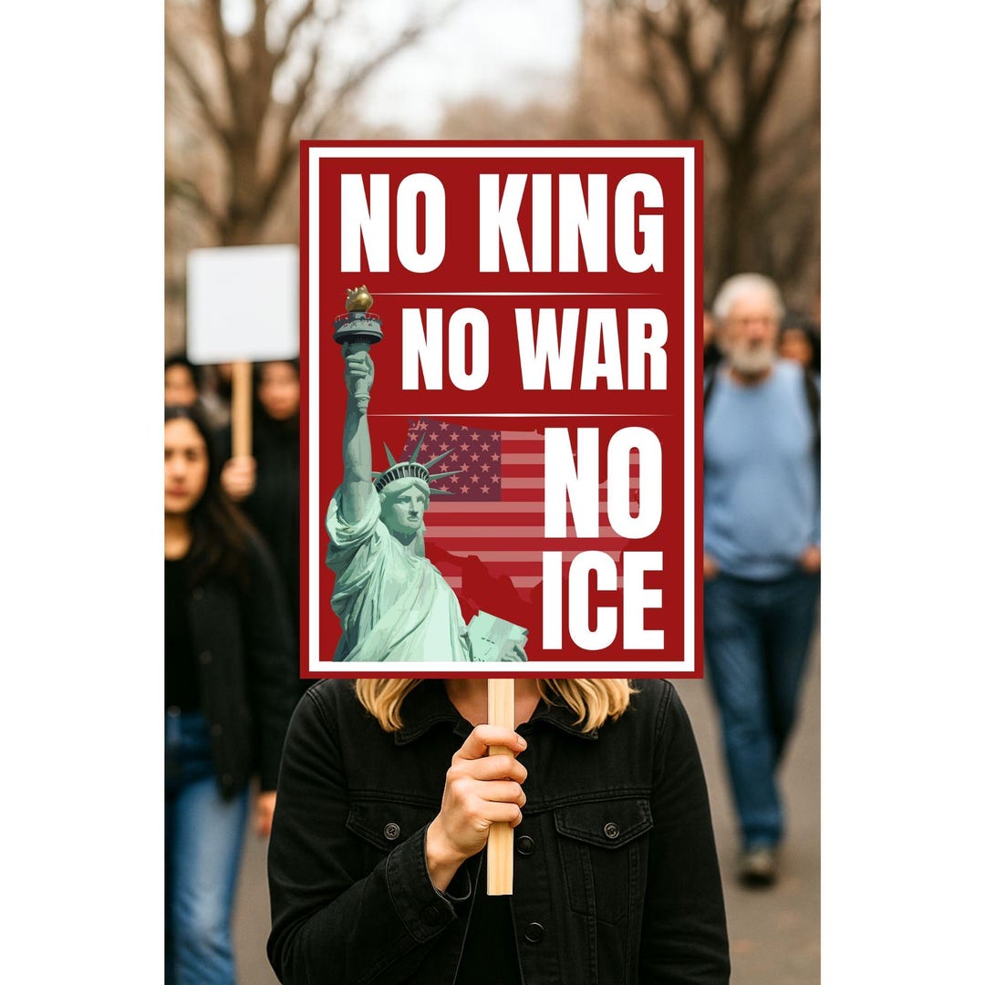 No King No War No ICE Protest Sign: Anti-ice Anti-trump Printable ...